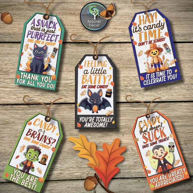 Halloween Tags Printable, Fall Thank You Tags, Fall Gift Basket ...