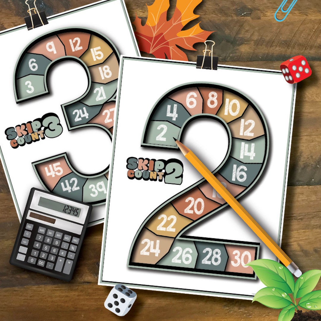 Boho Classroom Decor, Skip Counting Posters, Printable Math Resources ...