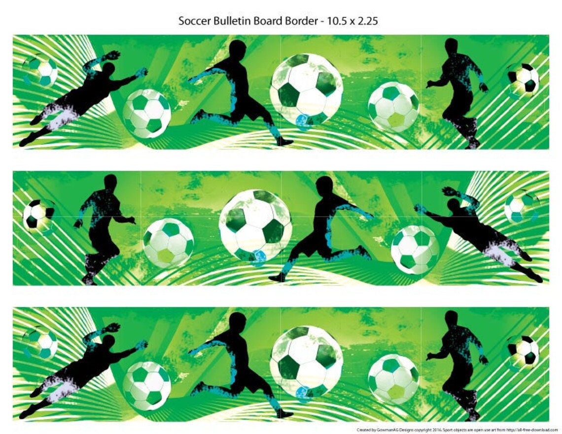 Soccer Theme Bulletin Border, Editable Name Tag & Banner, With Editable ...