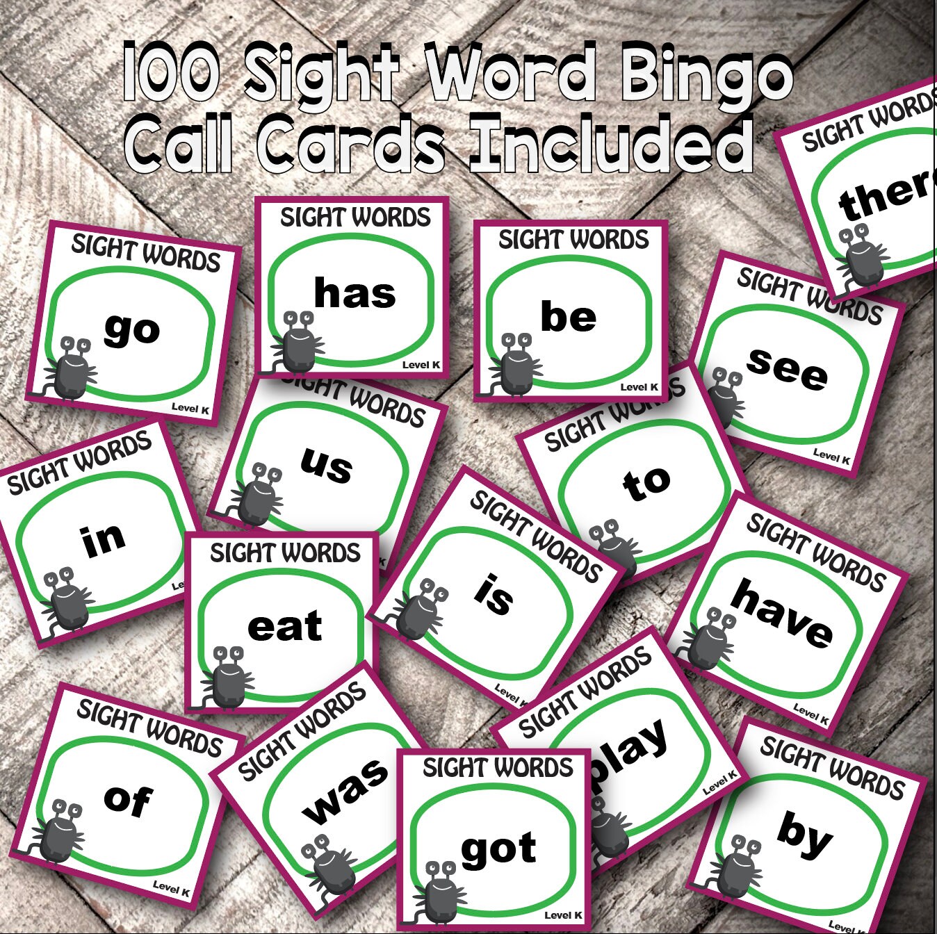 Monster Sight Word Bingo Game: Homeschool Phonics (digital Download) - Etsy