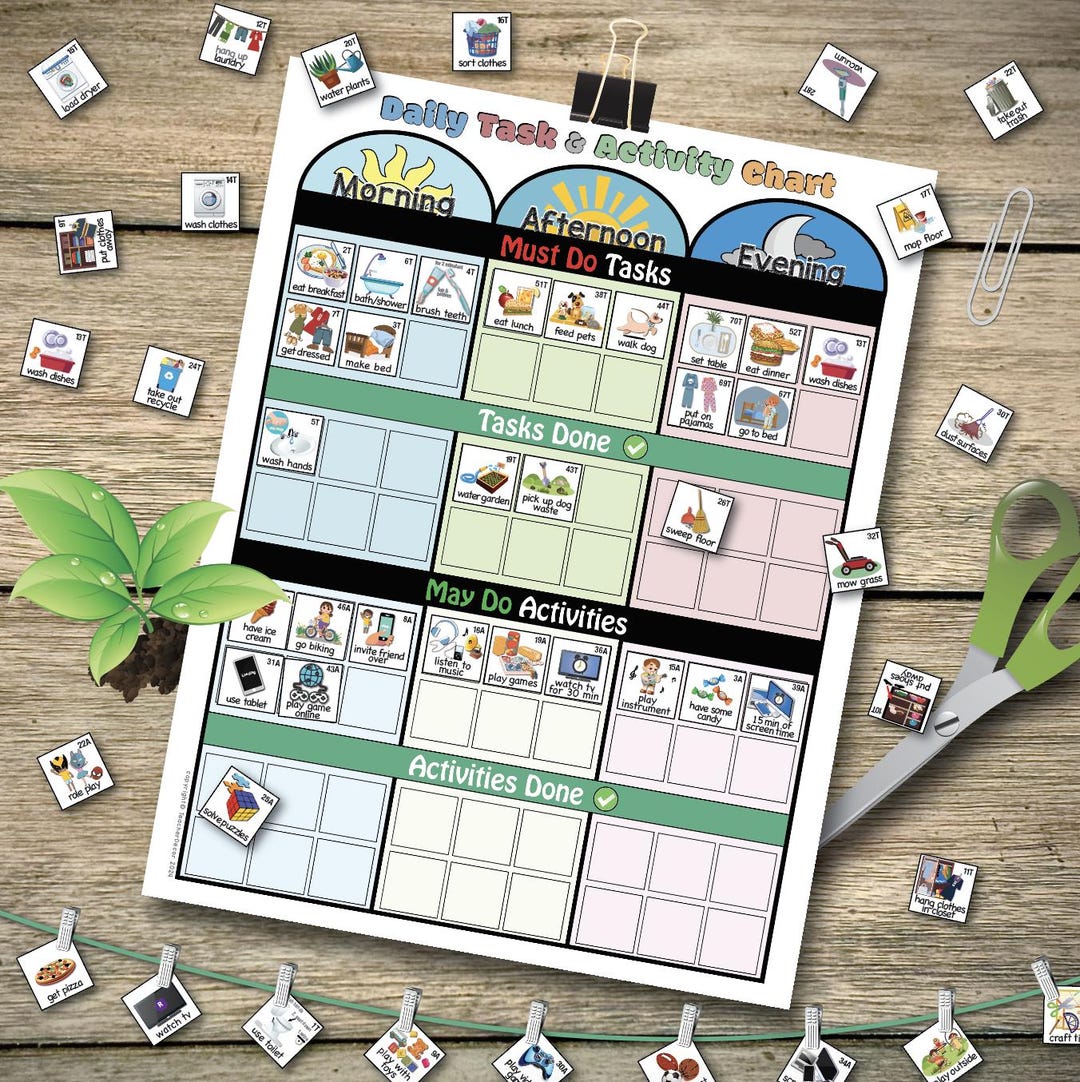 Visual Schedule, Routine Cards, Cleaning Checklist for Kids, Routine ...