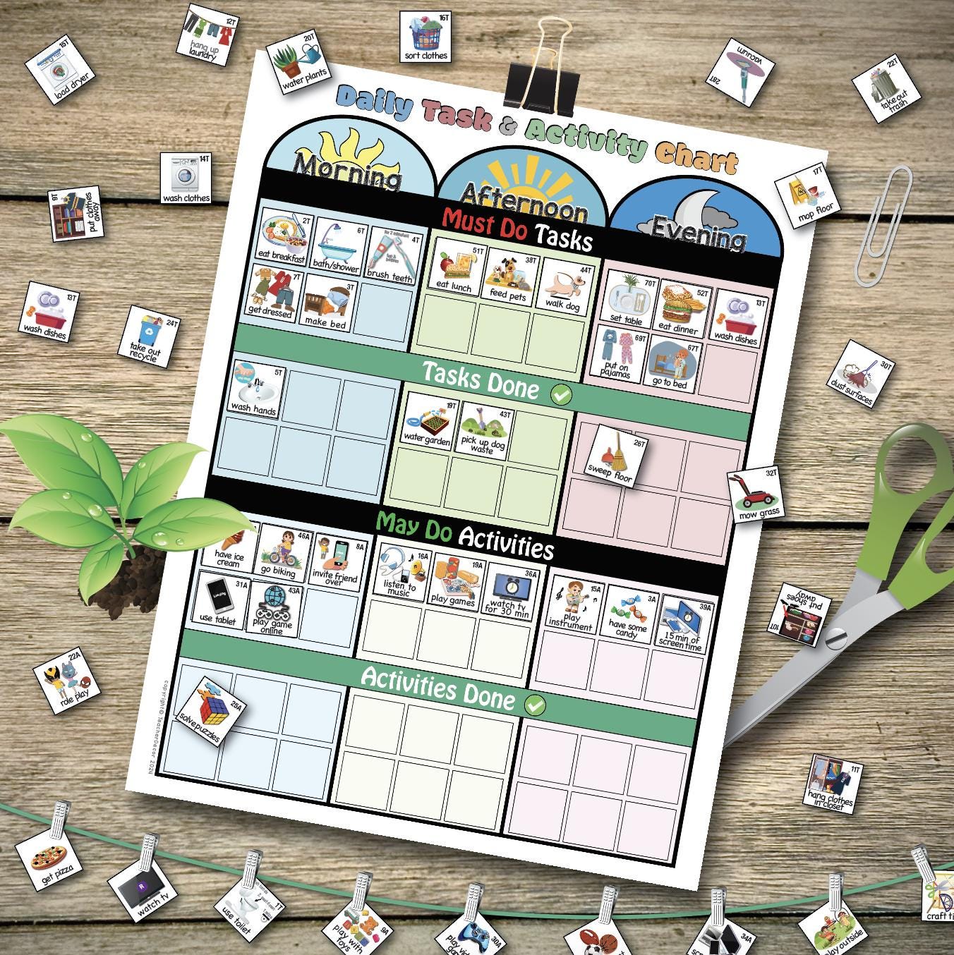 Visual Schedule, Routine Cards, Cleaning Checklist for Kids, Routine ...