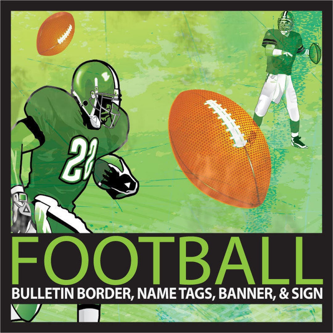 Football Theme Bulletin Border Banner Name Tags & Editable - Etsy