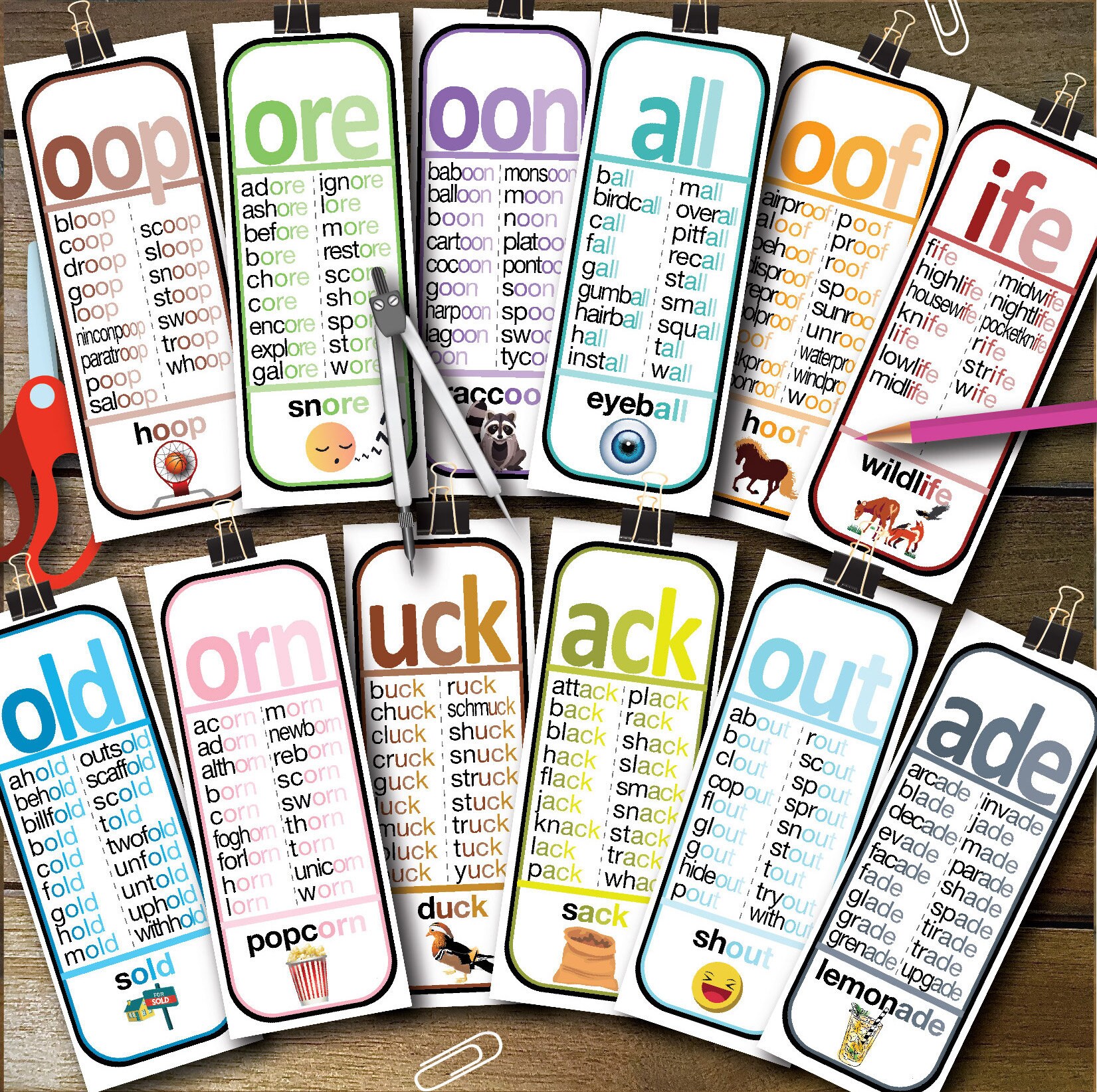 3 Letter Word Endings Sound Wall Phonics Posters Color - Etsy