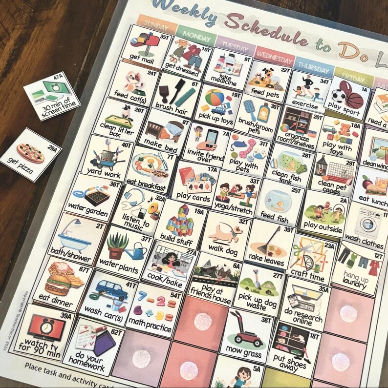 Kids Weekly Visual Schedule: Chore Chart, Routine Chart (editable ...