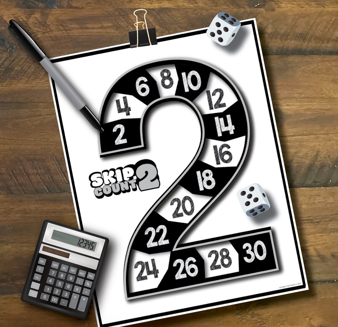 Skip Counting | Multiples Large Number Display | Chess Theme Colors ...