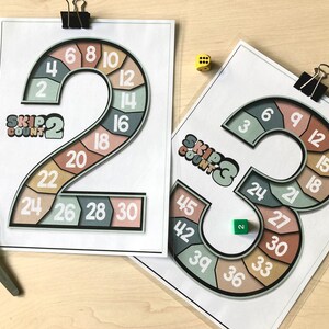 Neutral Skip Counting Number Posters | Boho Math Classroom Decor ...