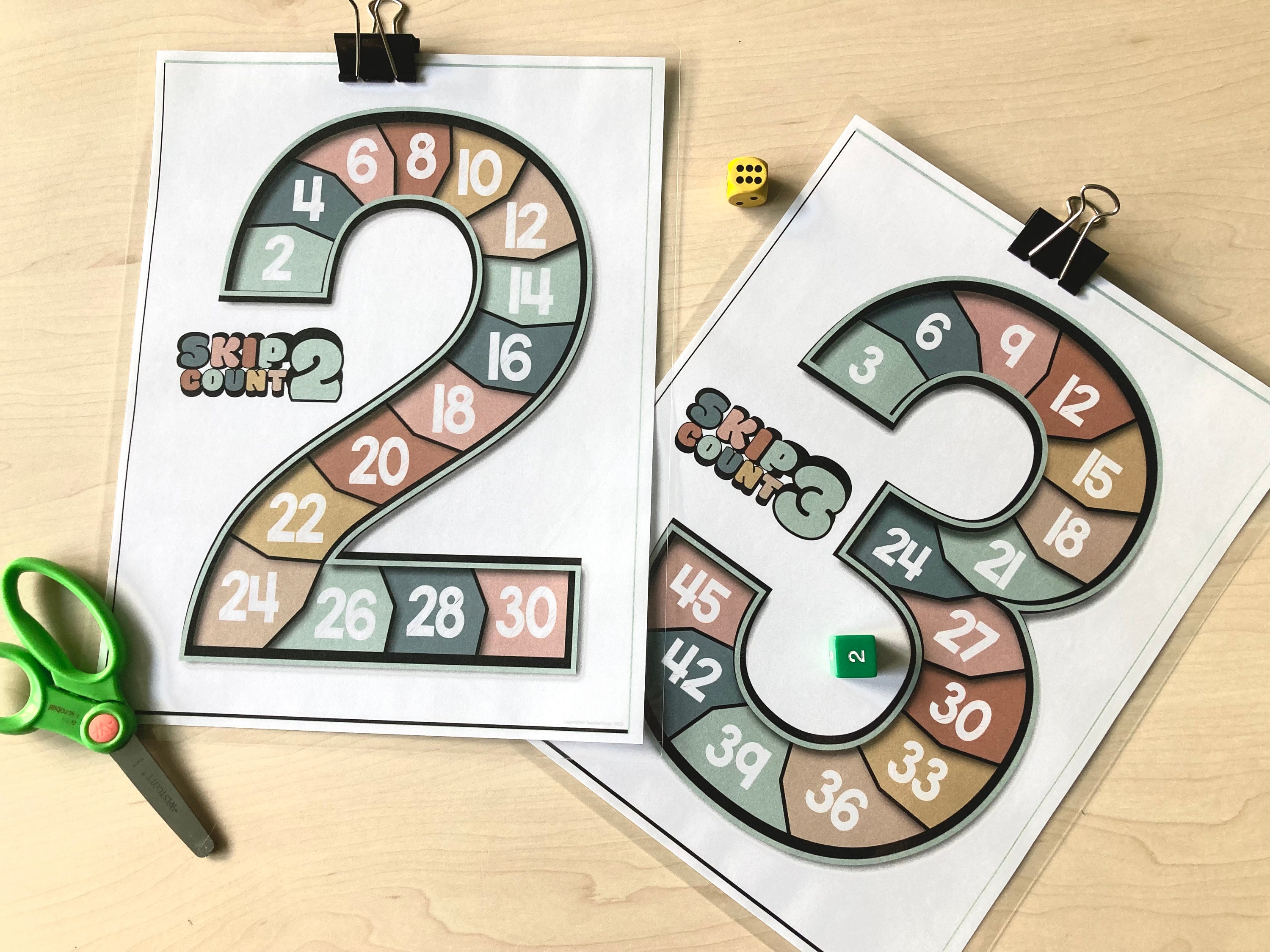 Neutral Skip Counting Number Posters | Boho Math Classroom Decor ...