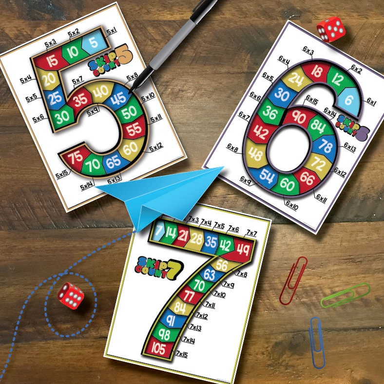 Rainbow Skip Counting Cards, Printable Multiplication Resources ...