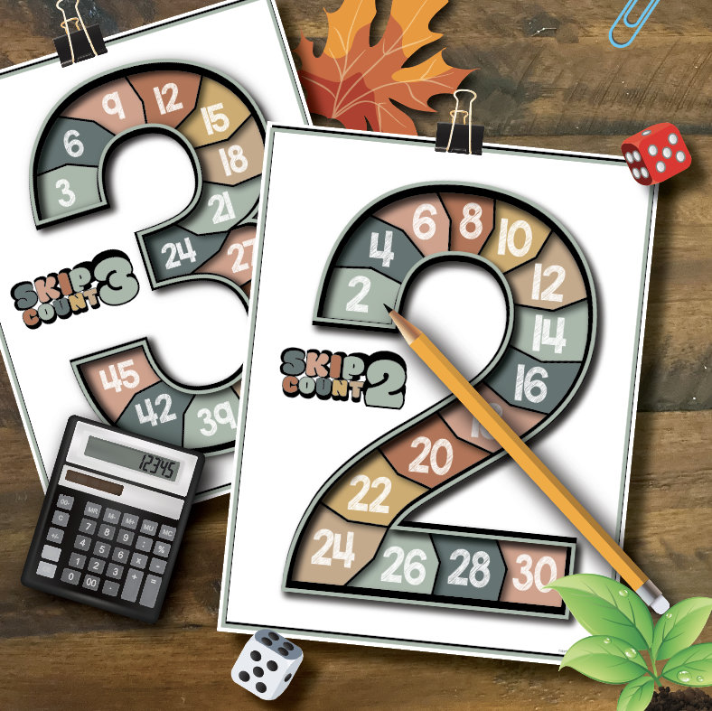 Neutral Skip Counting Number Posters | Boho Math Classroom Decor ...