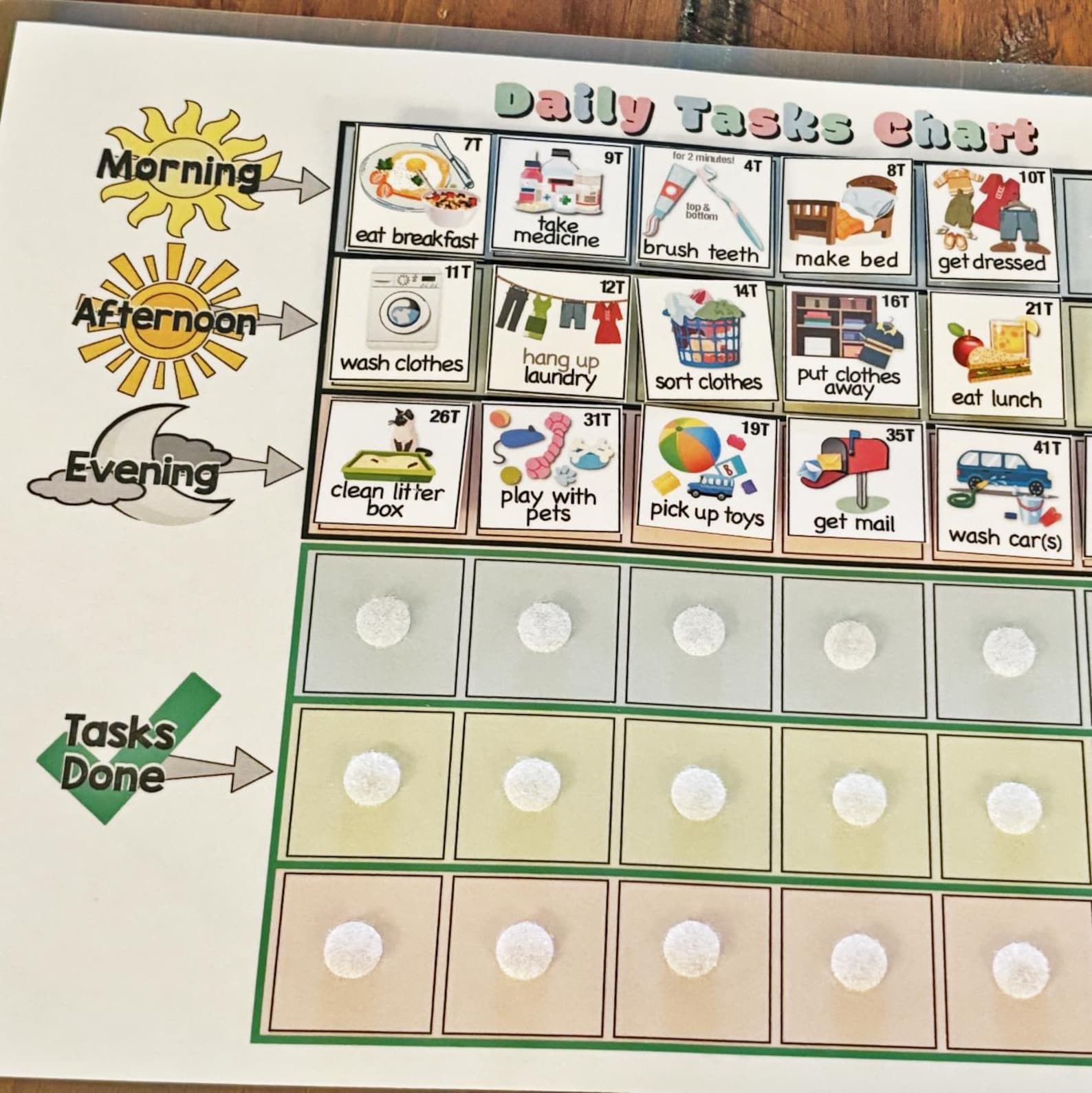 Daily Routine Charts (large Size), Chore Chart for Kids, Cleaning ...