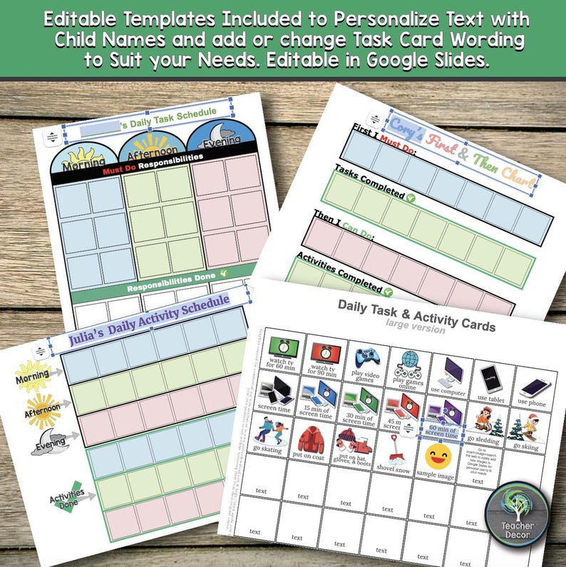 Visual Chore Charts Bundle: Kids Daily Routine Schedule (digital ...
