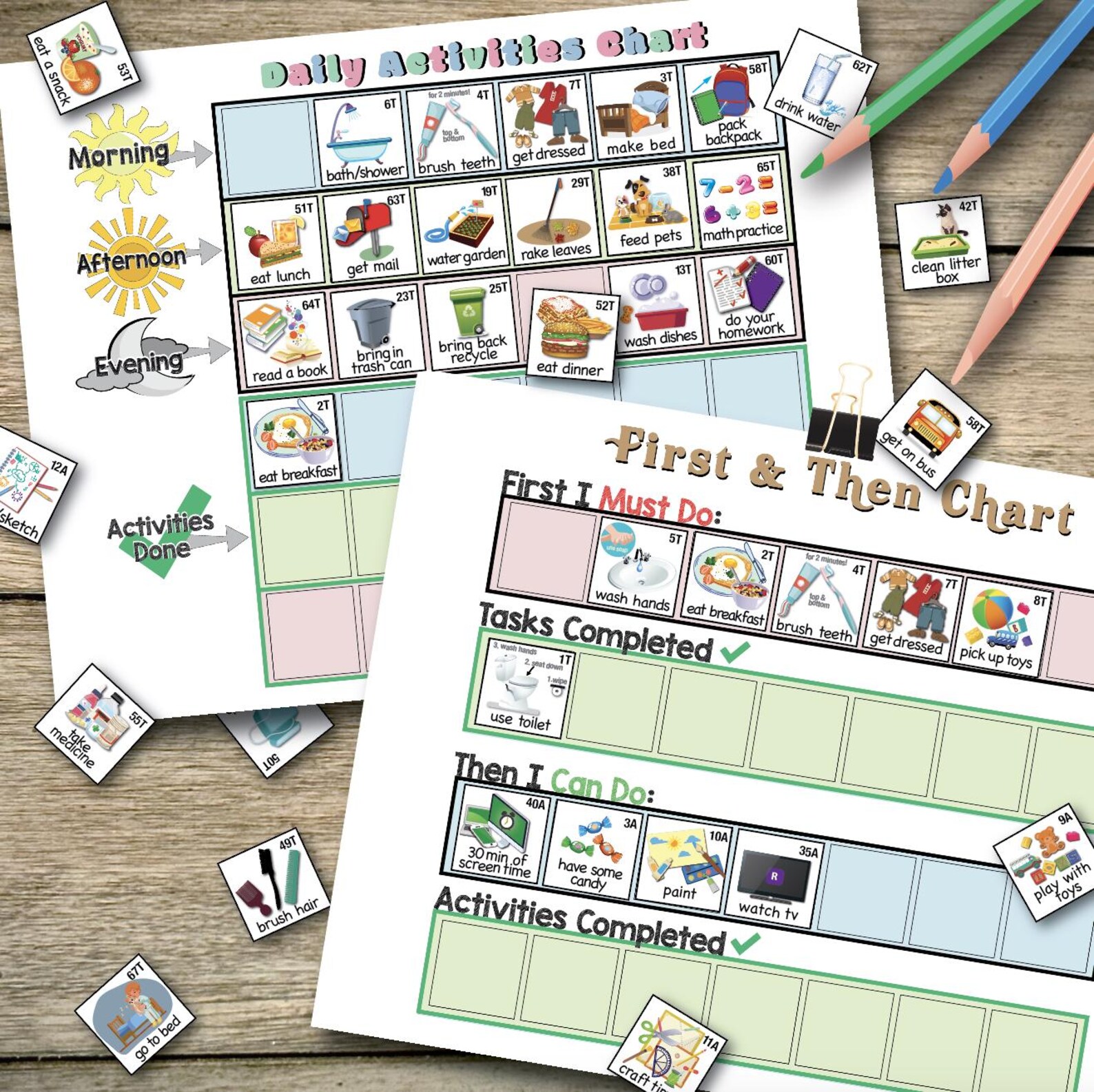 Daily Routine Charts (large Size), Chore Chart for Kids, Cleaning ...