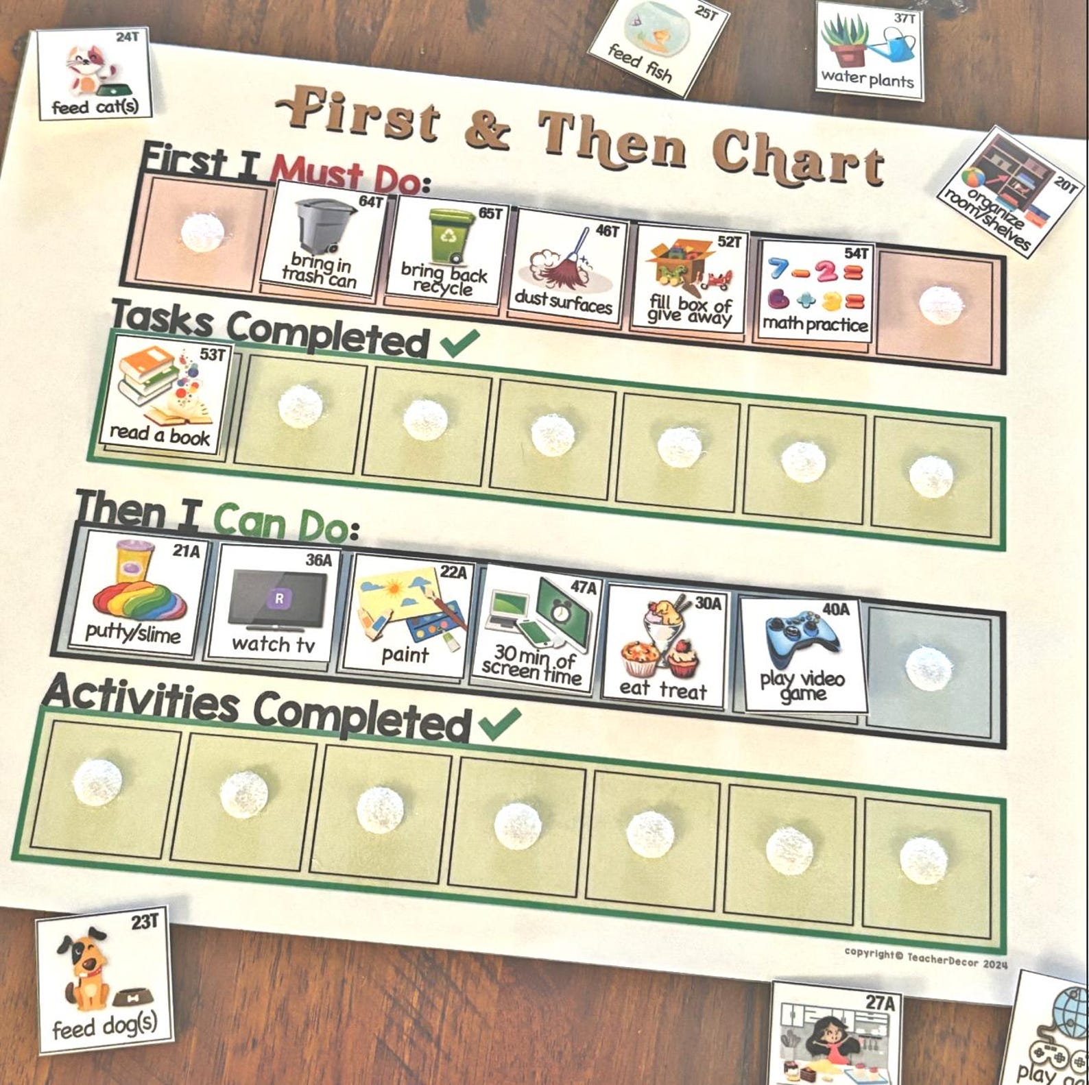 Daily Routine Charts (large Size), Chore Chart for Kids, Cleaning ...