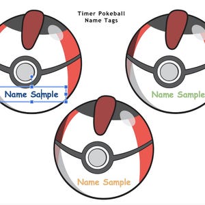Pokeball Name Tags With Editable Templates, Pokemon Party, Pokemon ...