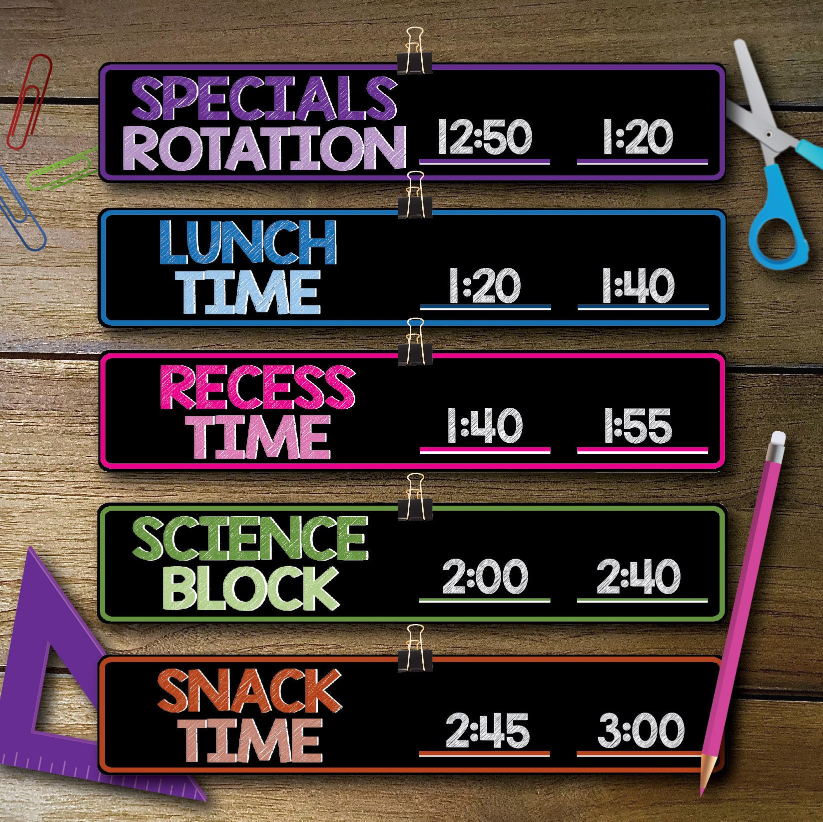 Daily Schedule Cards, Editable Daily Schedule for Kids, Classroom ...