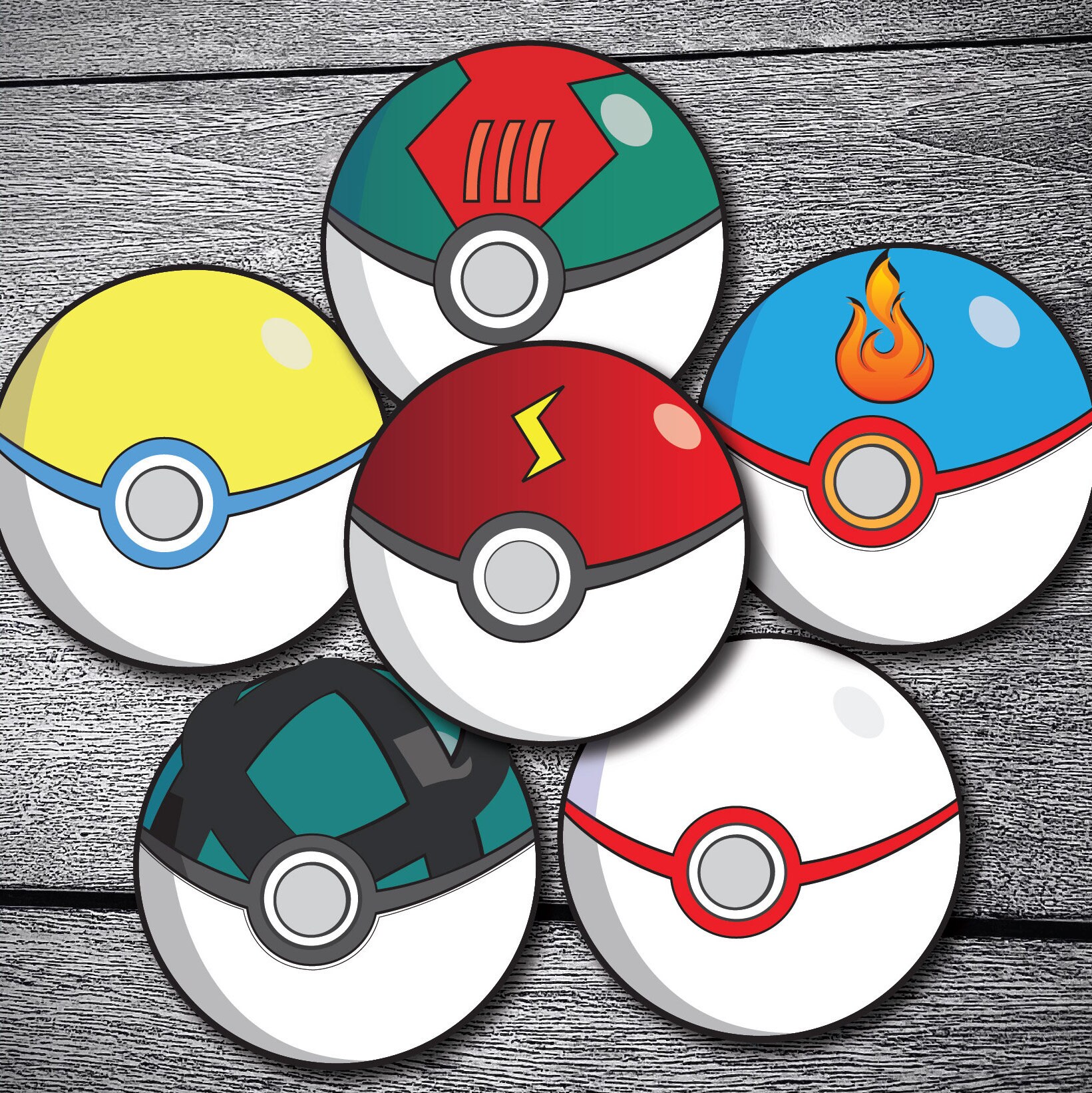 Pokeball Name Tags With Editable Templates, Pokemon Party, Pokemon ...