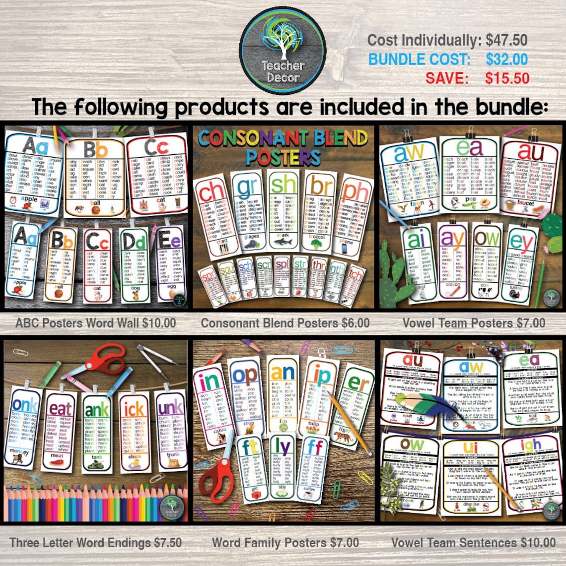 Word Wall Full Bundle Vowel Teams Alphabet Letters - Etsy