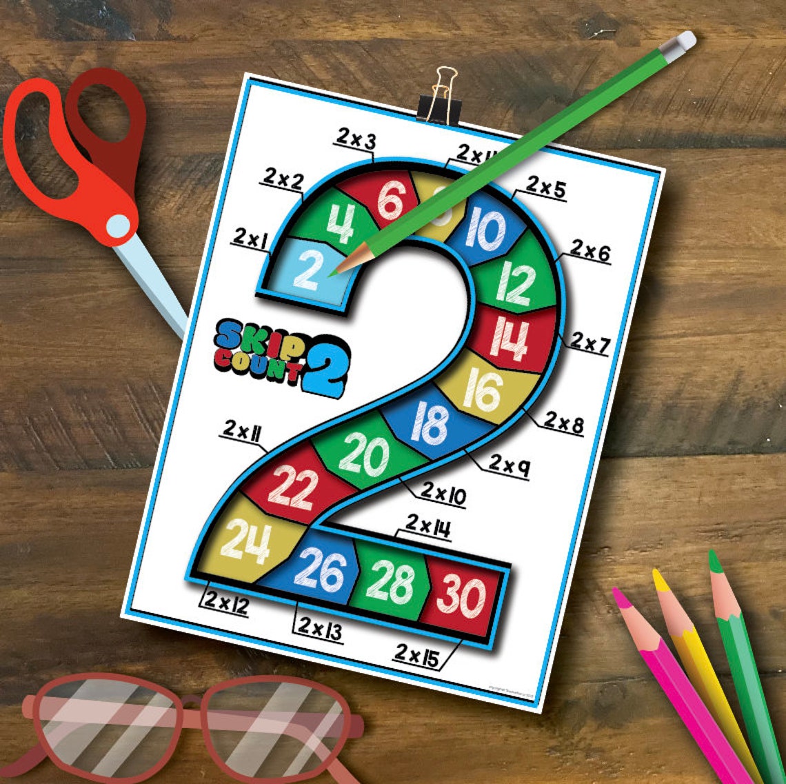 Rainbow Skip Counting Cards, Printable Multiplication Resources ...