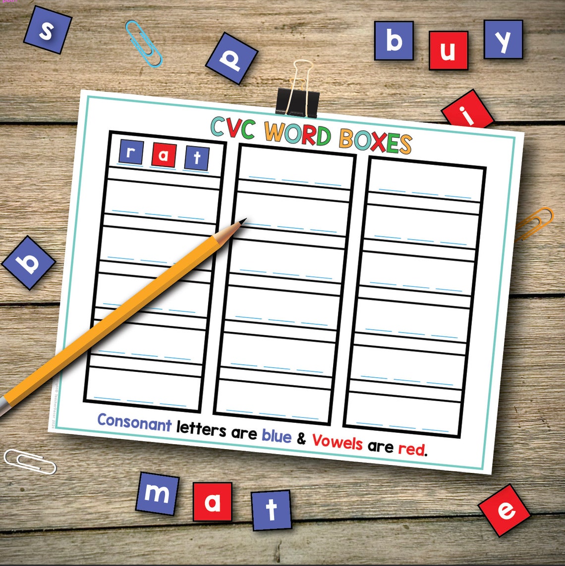 CVC Phonics Wheels for Kindergarten and Homeschool Reading Games ...