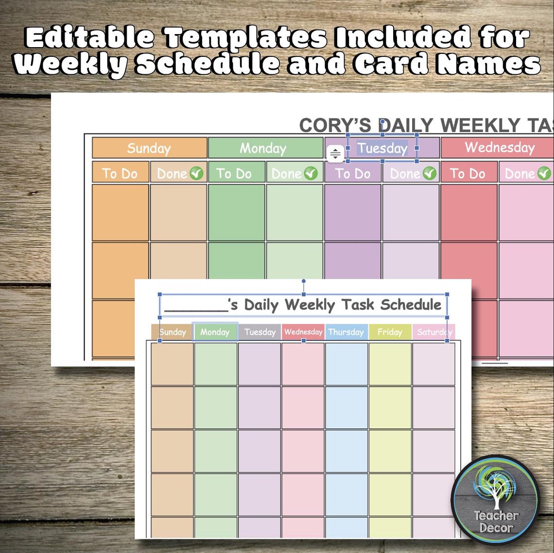 Kids Weekly Visual Schedule: Chore Chart, Routine Chart (editable ...