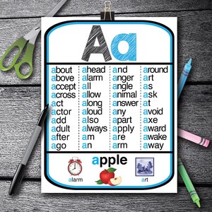 Alphabet Word Posters Classroom Decor Elementary Phonics - Etsy UK