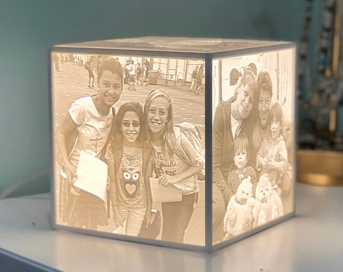 Custom 4 Photo Light Box - 3D Printed Lithophane Lamp - Personalized ...