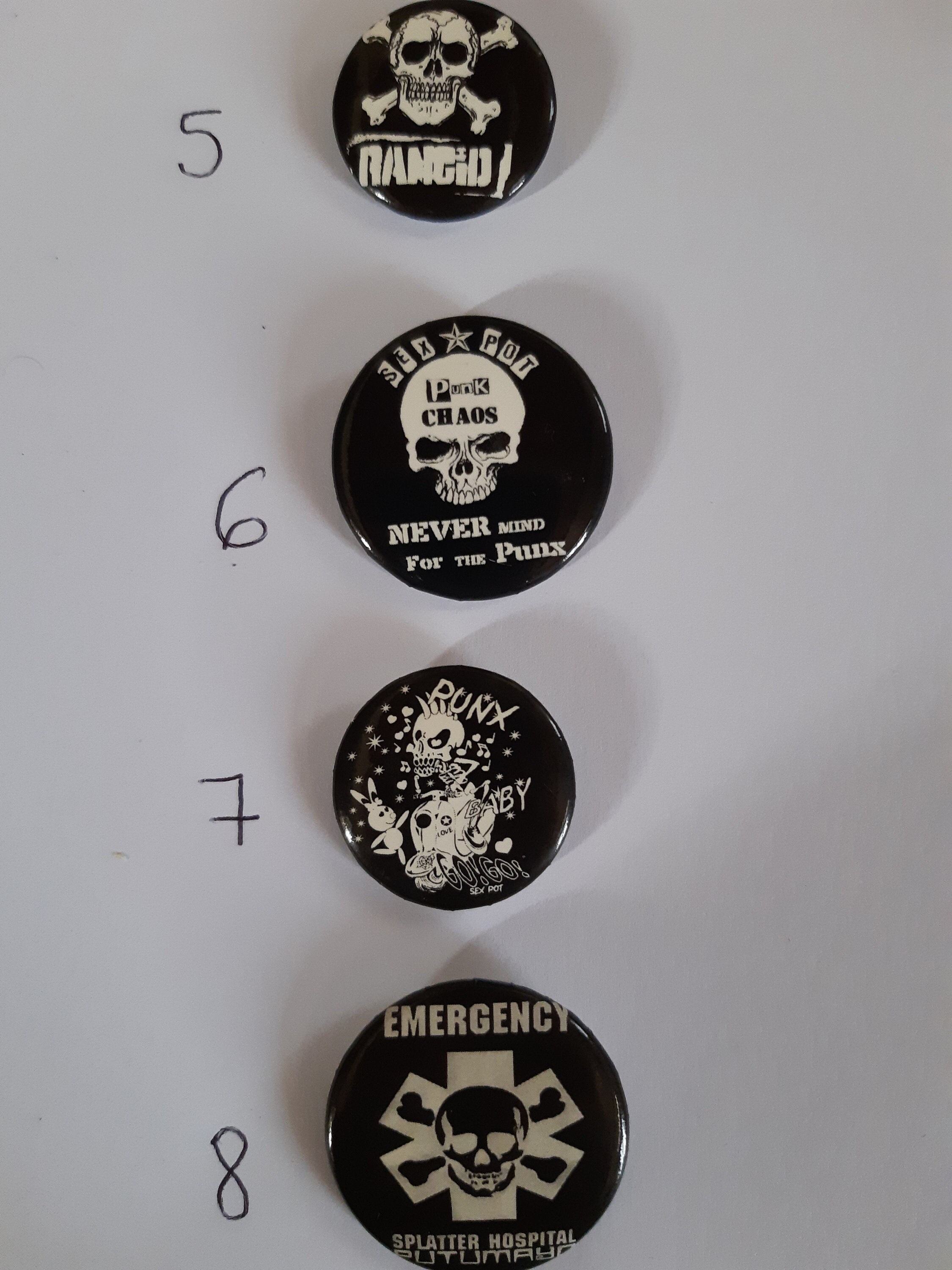 50 Vintage Punk Rock Pins Models