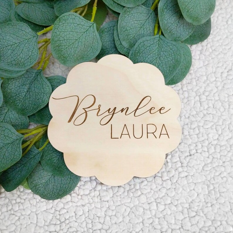 Wooden Engraved Name Sign | Name Announcement Sign | Nursery Name Sign ...
