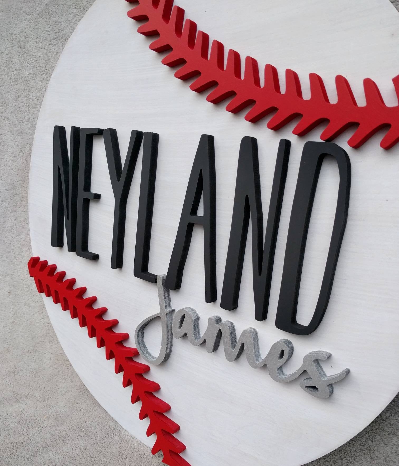 12 Baseball Custom Name Wood Sign Wood cut out Name | Etsy