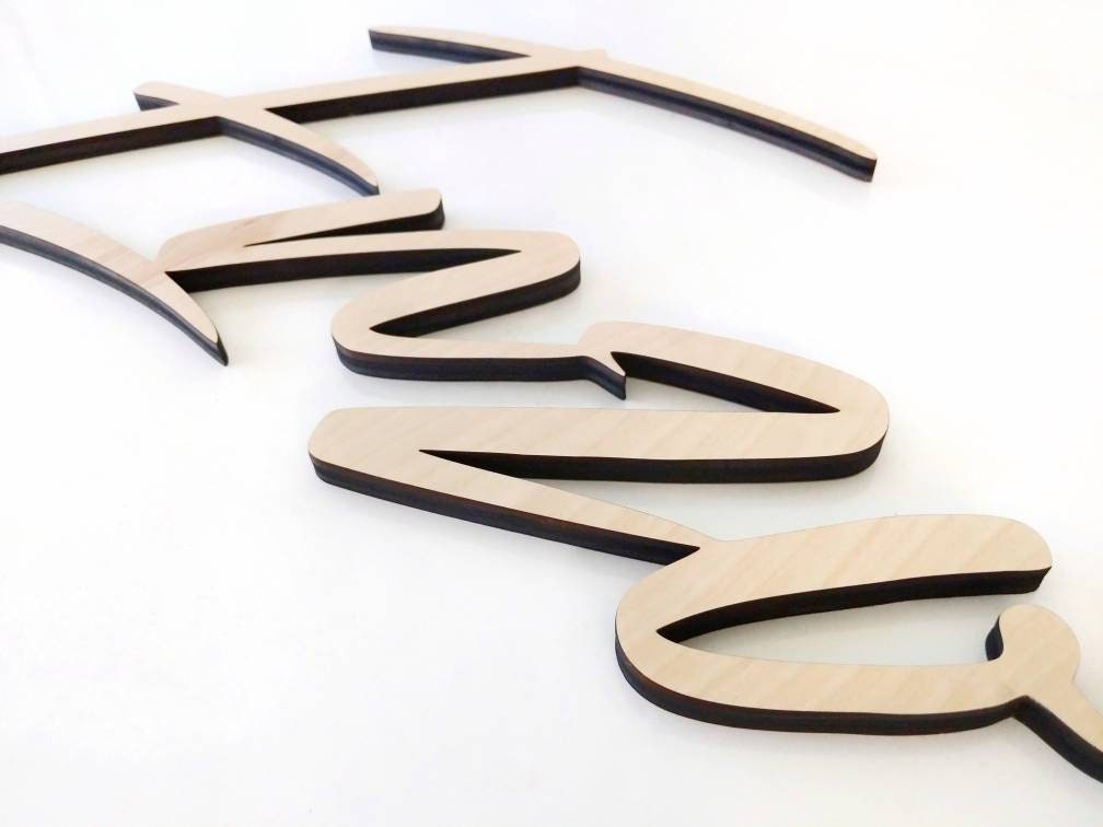 Wooden Name Sign | Freestanding Name Cut Out | Personalized Name Sign ...