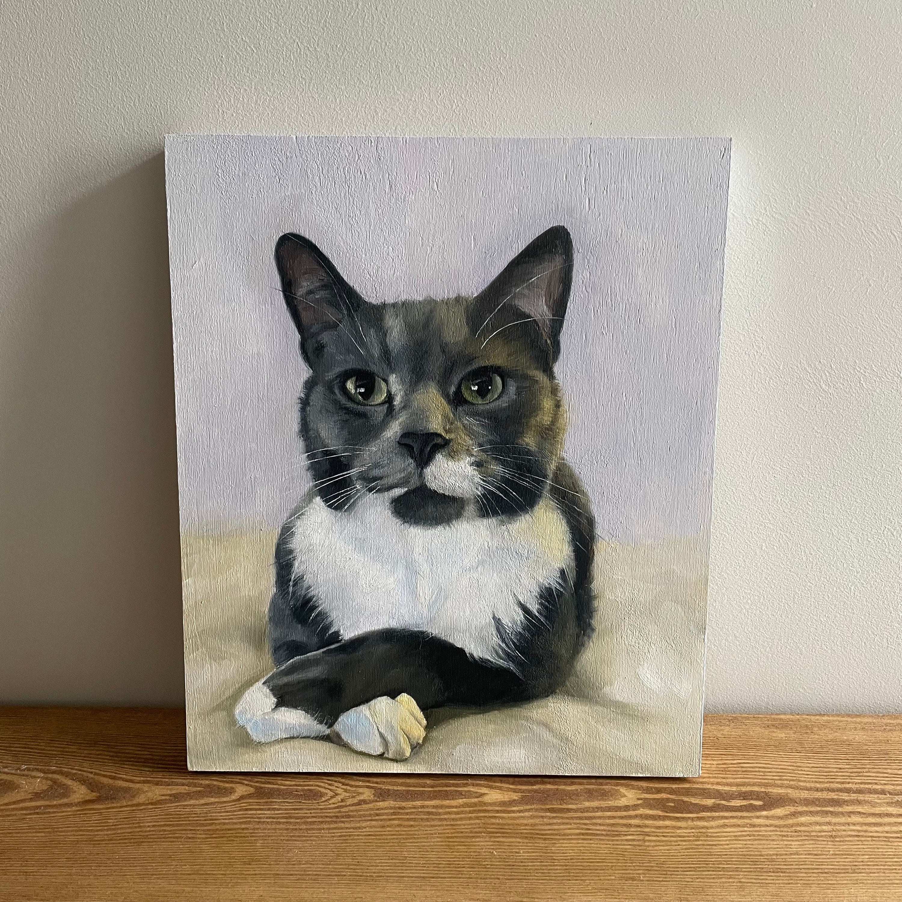 Custom Pet Portrait | Oil Painting on Wooden Panel | Cat Portrait | Dog ...