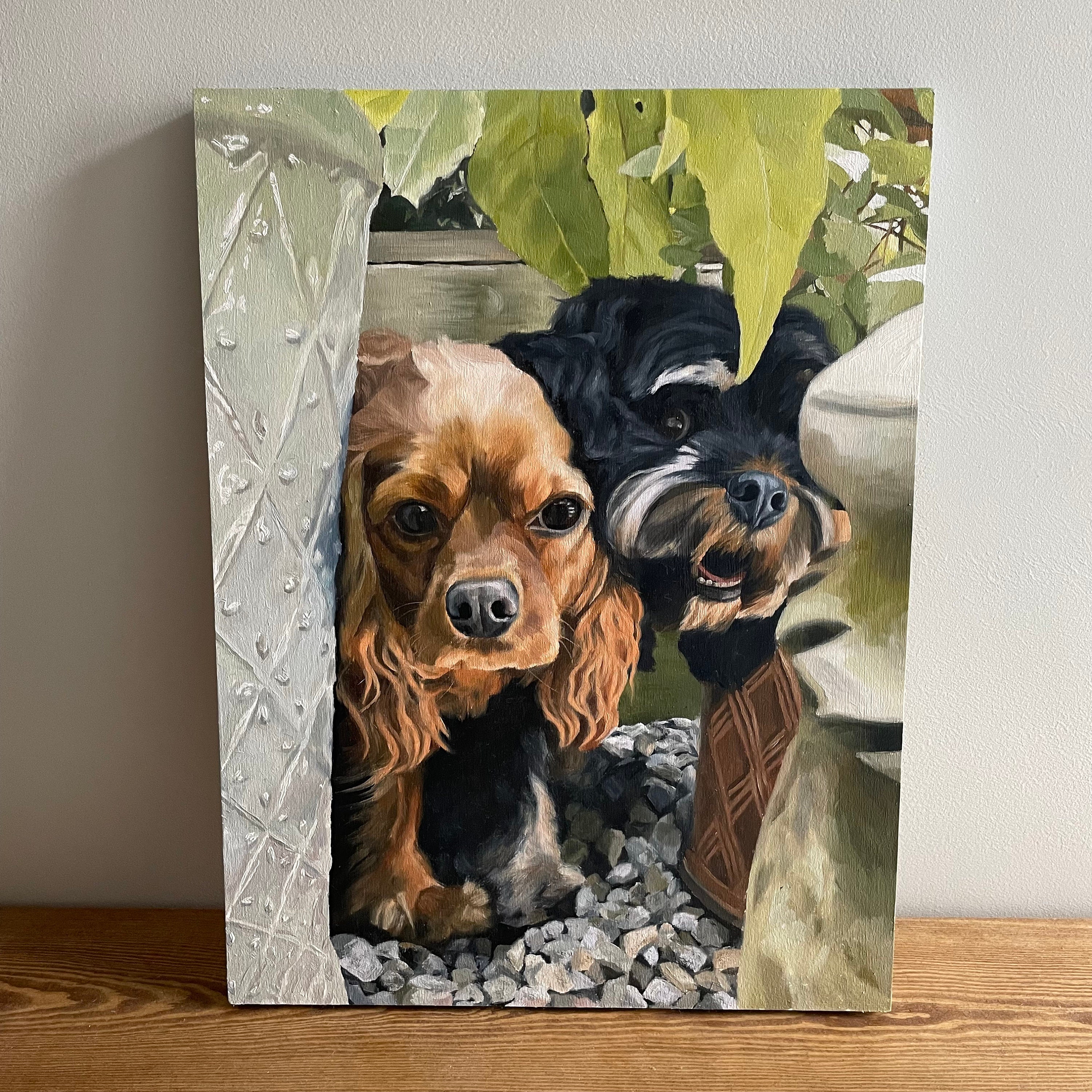 Custom Pet Portrait | Oil Painting on Wooden Panel | Cat Portrait | Dog ...