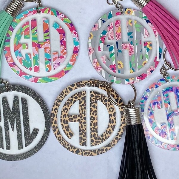 Monogram Keychain - Etsy