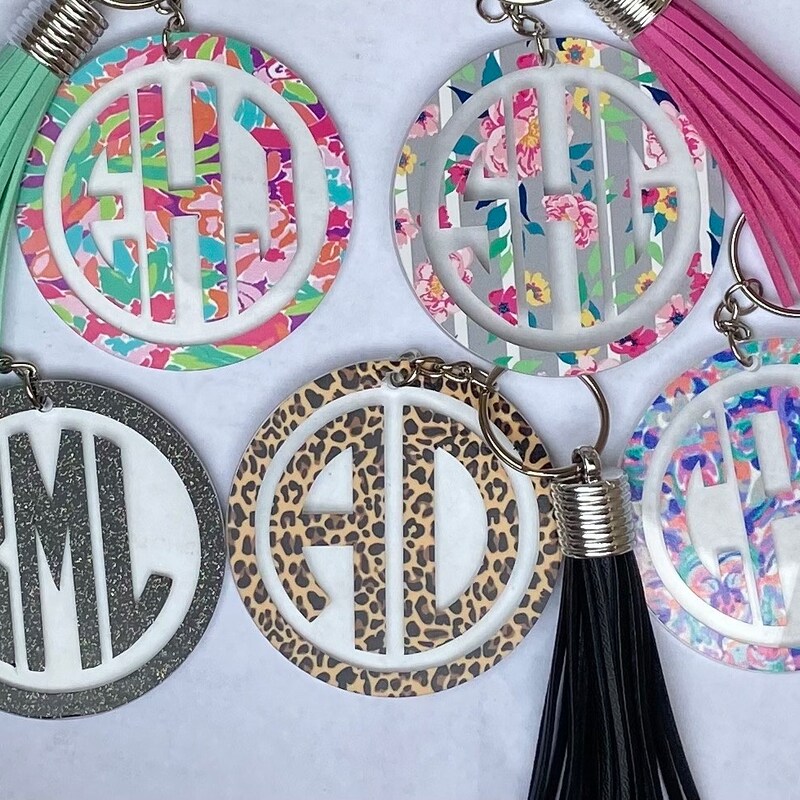 Monogram Keychain - Etsy