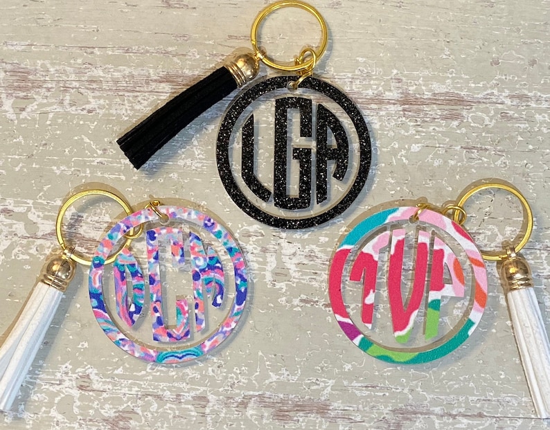 Monogram Keychain Monogram Keychains Monogram Key Chain - Etsy