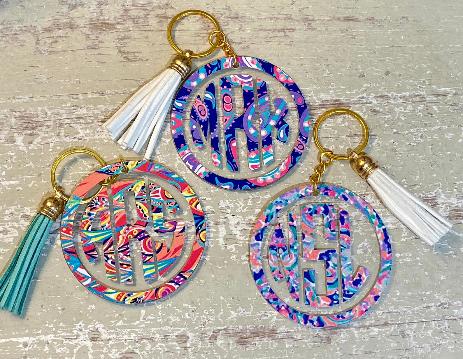 Monogram Keychain Monogram Keychains Monogram Key Chain - Etsy