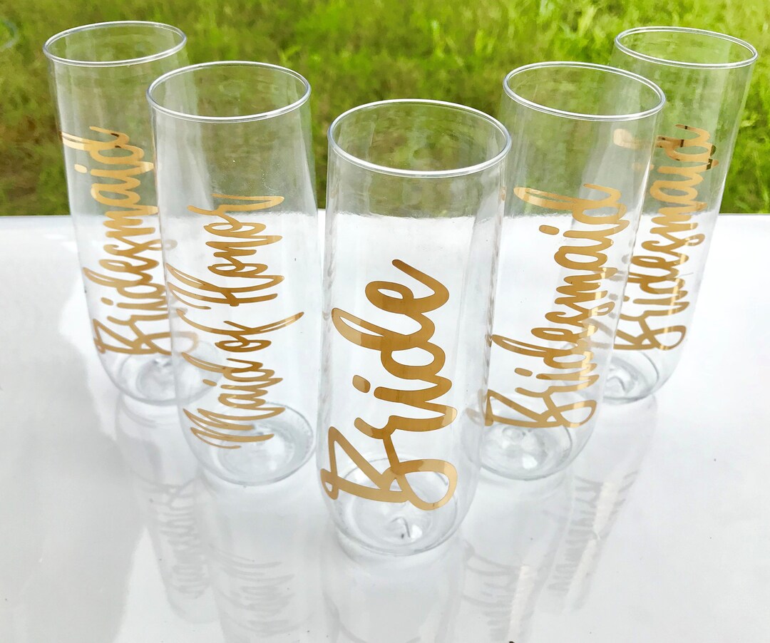 Champagne Flutes/plastic Champagne Flutes/party Flute/bridesmaid Gift ...