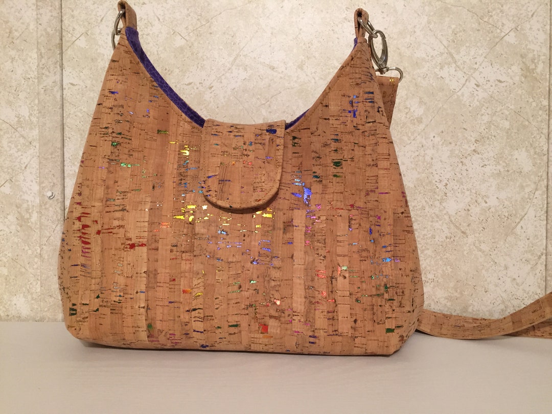 Natural With Metallic Rainbow Cork Crossbody Bag, Natural With Rainbow ...