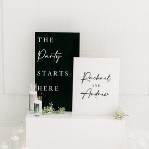 Black and White Welcome Signs With Raised Text | Extra Large Stacked ...