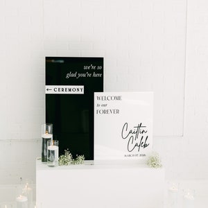 Black and White Welcome Signs With Raised Text | Extra Large Stacked ...