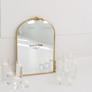 Mirror Welcome Wedding Sign | Gold Arch Mirror Sign | Wedding Mirror ...