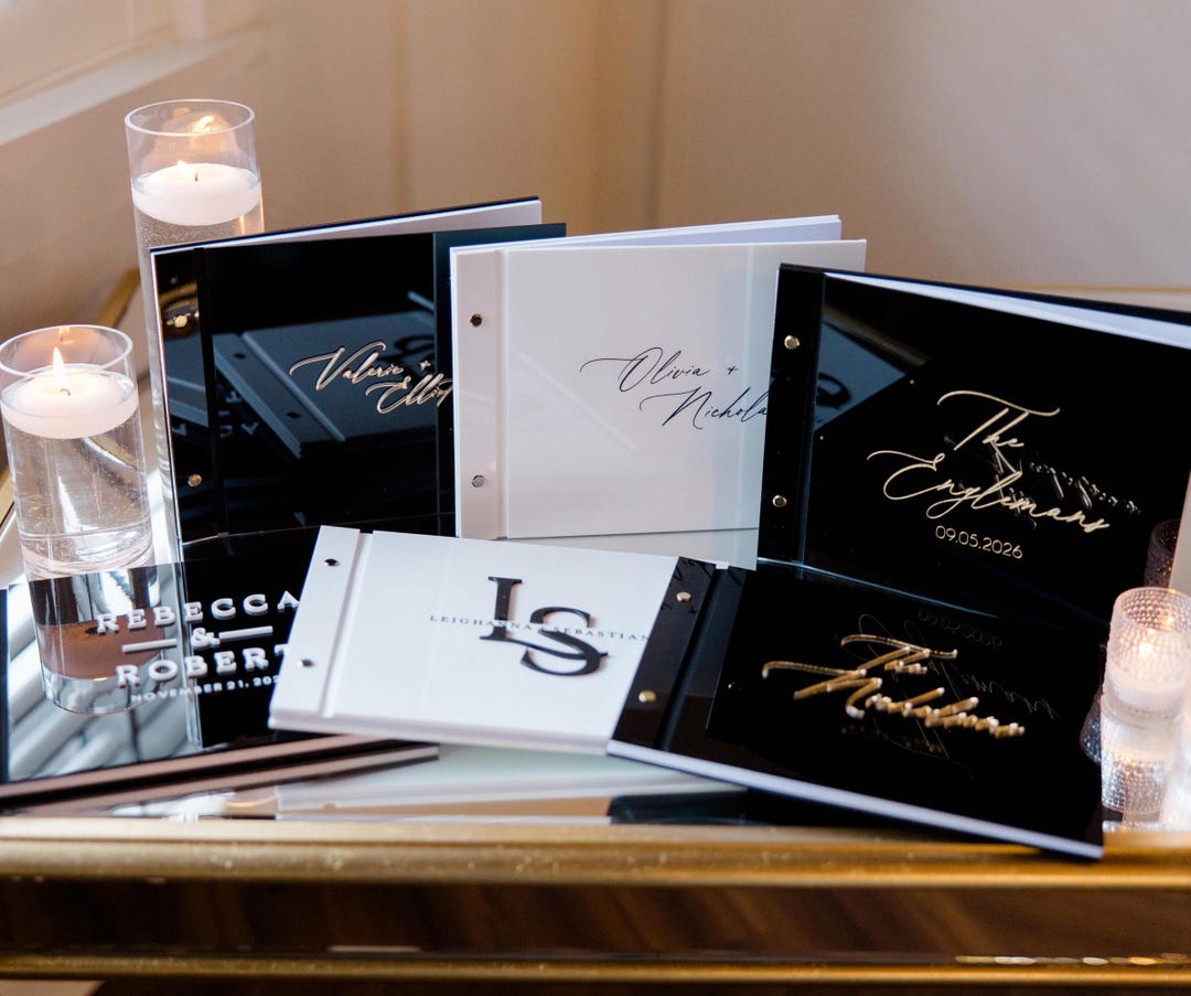 Acrylic Guest Book With Raised Text | Alternative Guest Book | Modern ...