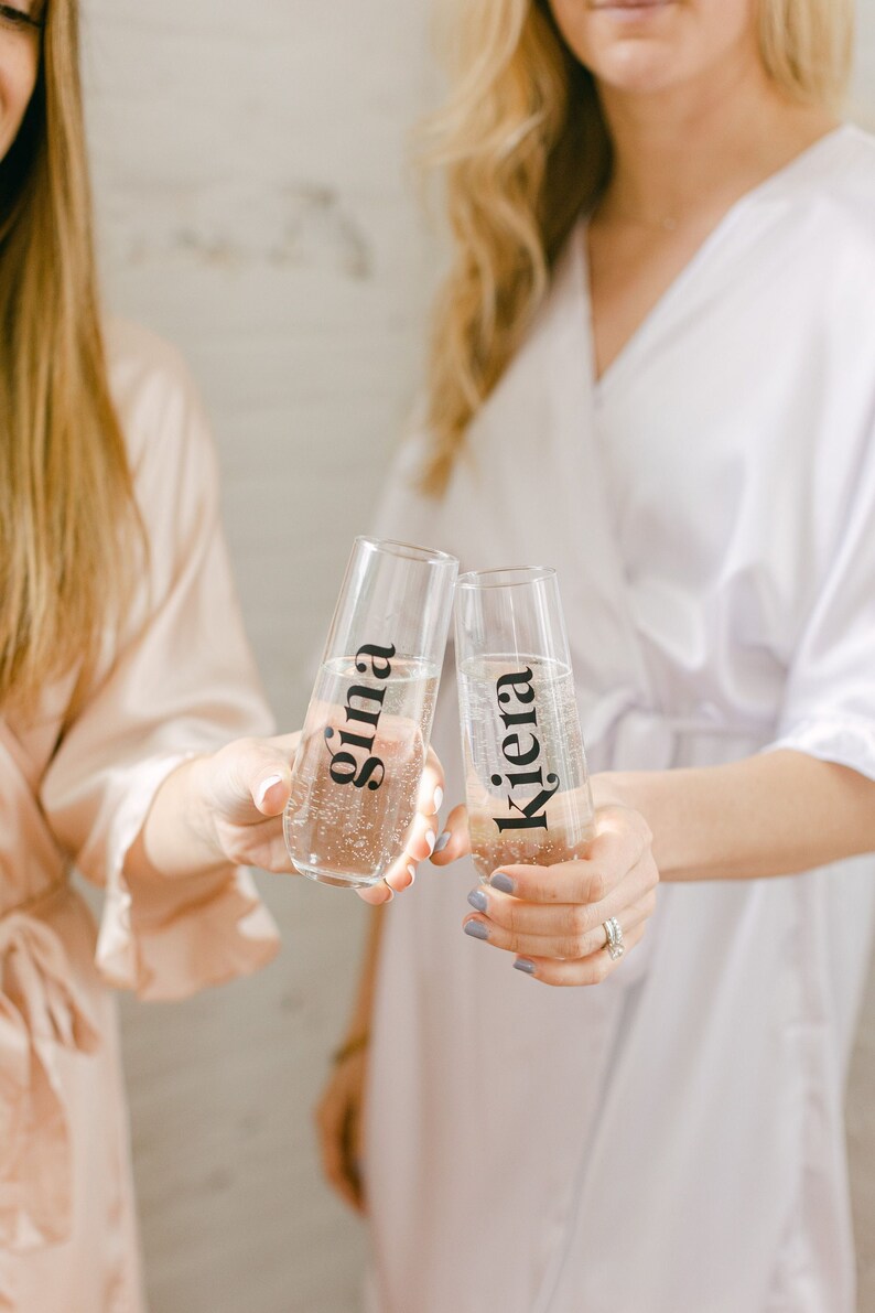 Personalized Stemless Champagne Flute | Stemless Champagne Glasses ...
