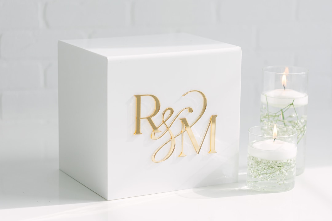Acrylic Card Box With Lock and Key | Personalized Raised Text Card Box ...