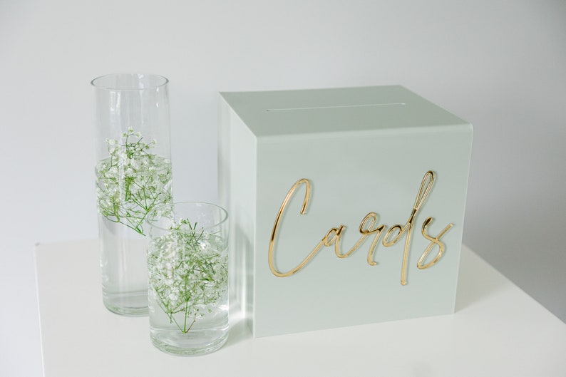Acrylic Card Box With Lock + Key | Personalized Raised Text Card Box ...