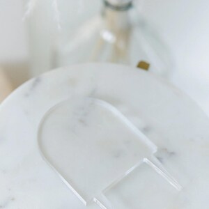 Engraved Clear Acrylic Cake Topper | Personalized Arched Wedding Cake ...