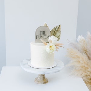 Painted Acrylic Arched Cake Topper Personalized Wedding - Etsy