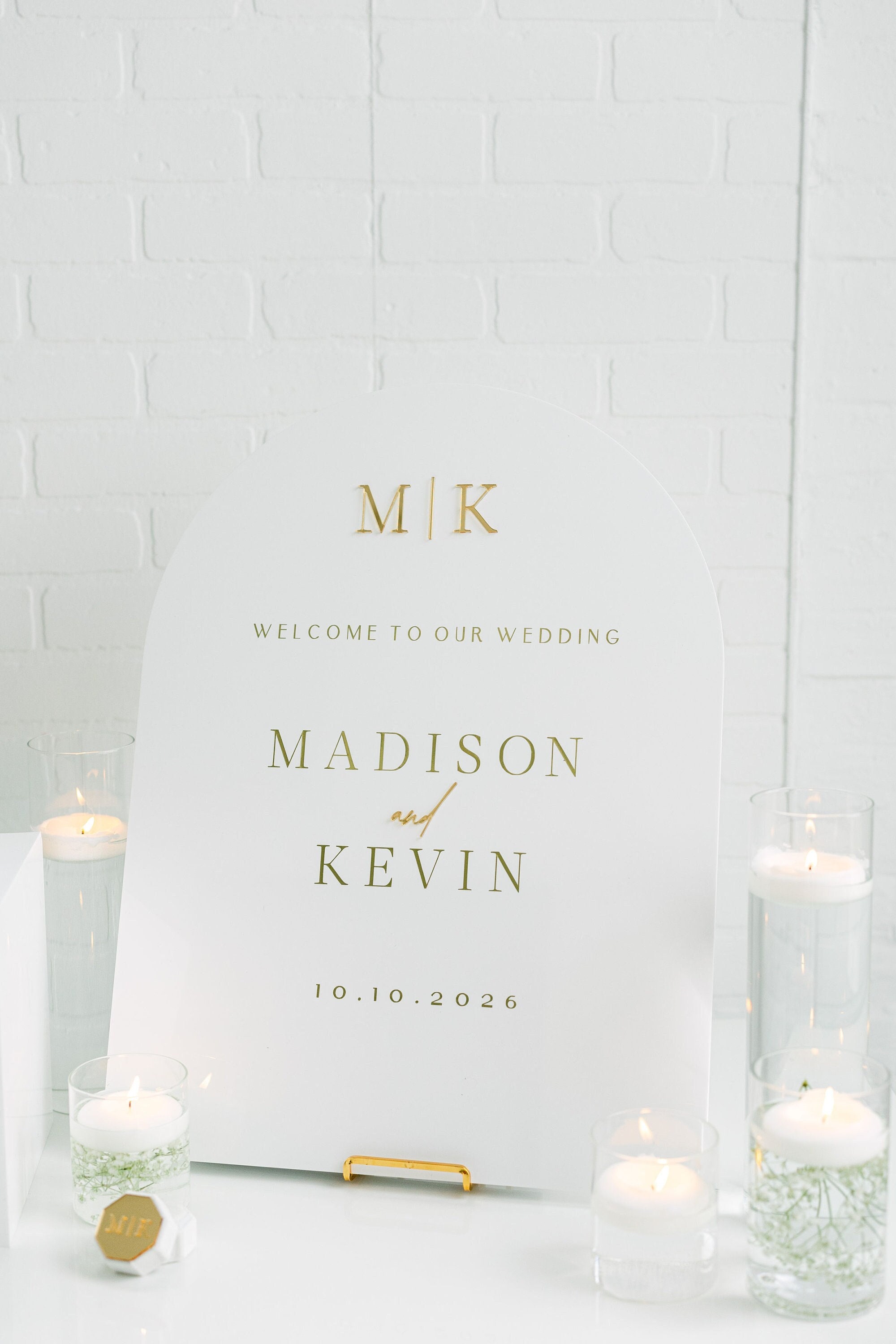 Acrylic Arch Wedding Welcome Sign | 3D Raised Text | Modern Acrylic ...
