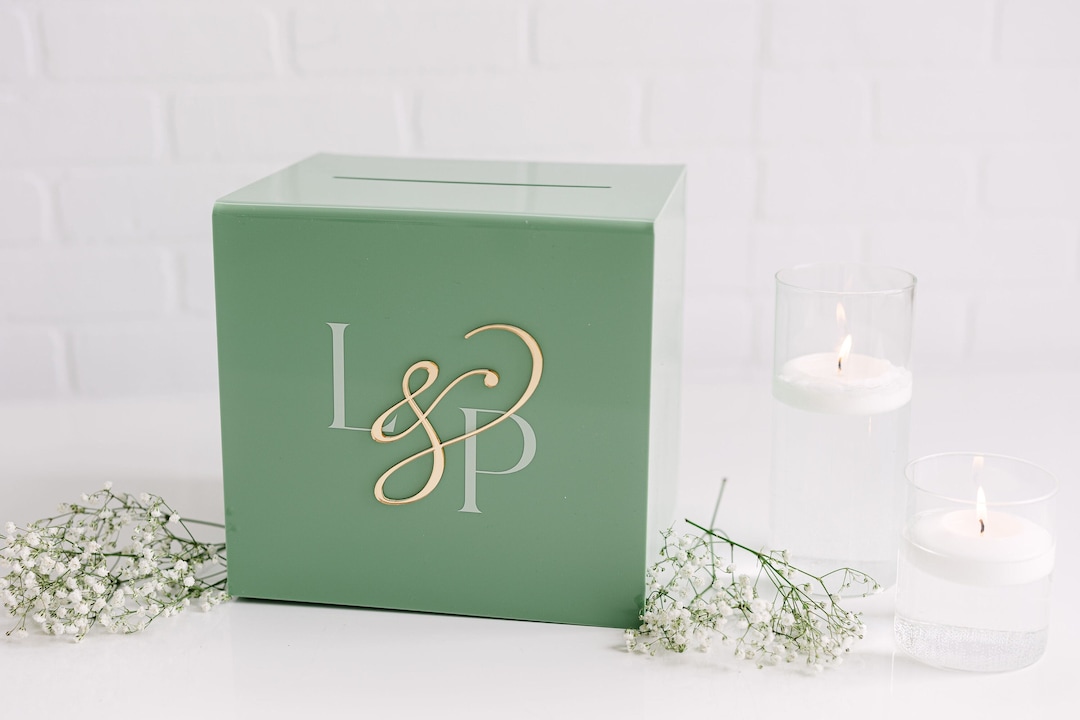 Acrylic Card Box With Lock + Key | Personalized Raised Text Card Box ...